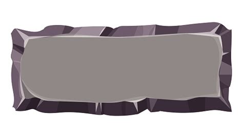 돌 메뉴 패널 흰색 배경에 고립 된 만화 스타일의 질감에 바위 프레임 빈 플레이트 인터페이스 템플릿 벡터 일러스트 레이 션 0명에 대한 스톡 벡터 아트 및 기타 이미지