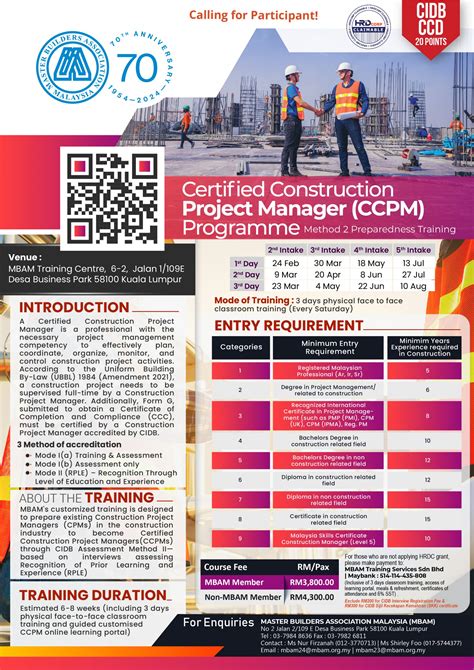 Certified Construction Project Manager Ccpm Programme