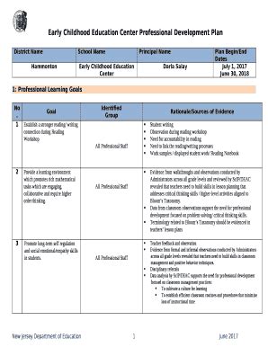 Ece Professional Development Plan Vqujyl