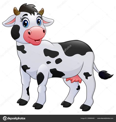 Caricatura Vaca Aislada Sobre Fondo Blanco Vector De Stock Por ©dualoro