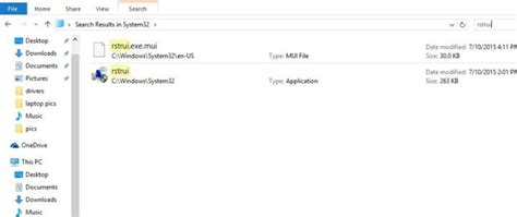 fix rstrui exe errors in windows 10