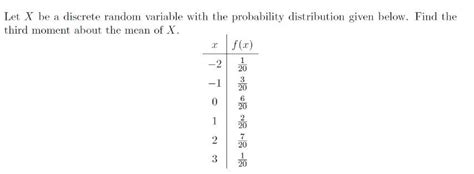 Solved Let X Be A Discrete Random Variable With The Chegg