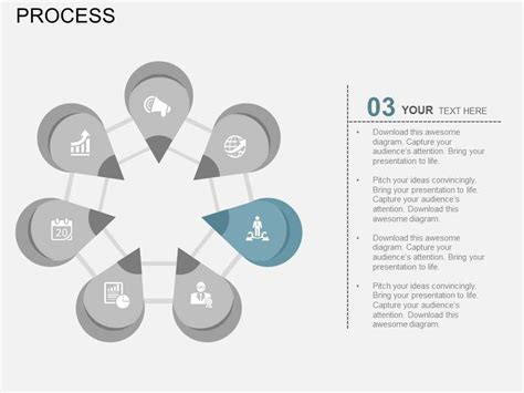 Seven Staged Circle Diagram With Business Icons Flat Powerpoint Design Templates PowerPoint