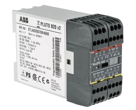 2TLA020070R4600 Pluto B20 V2 ABB ABB Pluto 2TLA Series Safety Controller 8 Safety Inputs 4
