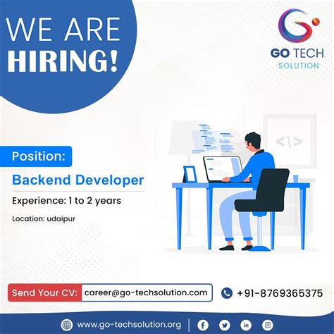 Go Tech Solution On Linkedin Wearehiring Hiringnow Backenddeveloper Backend Hiringimmediately