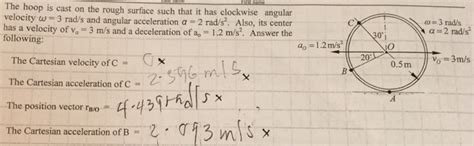 Solved The Hoop Is Cast On The Rough Surface Such That It Chegg