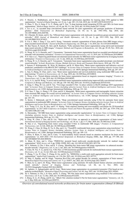 Overview Of Convolutional Neural Networks Architectures For Brain Tumor Segmentation Pdf