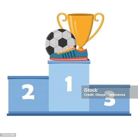 축구공 배경에 스포츠 슈즈 스니커즈와 골드컵이 상 벡터 0명에 대한 스톡 벡터 아트 및 기타 이미지 0명 강단 개념 Istock