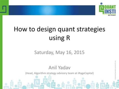 how to design quant trading strategies using “r”