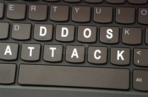 On The Black Keyboard The Inscription Is Highlighted In White Ddos Attack Stock Image Image