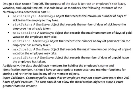 Solved Part 1 45 Points Design A Class Called Numdays