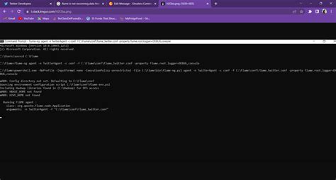 why apache flume is not proceeding to retrieve twi cloudera