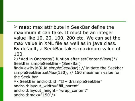 Seekbar In Android Ppt
