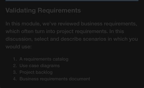 Solved Validating Requirementsin This Module Weve Reviewed