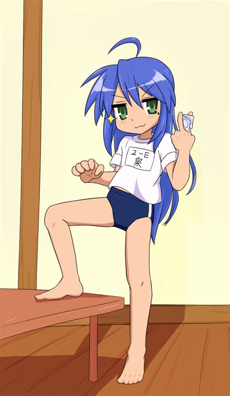 Not Call Izumi Konata Lucky Star Ahoge Blue Hair Buruma Condom