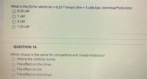 Solved What Is The S For Which Vo Vmax Km Chegg Com