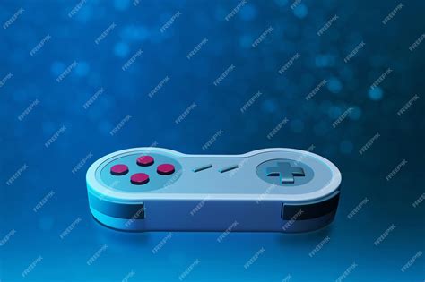 Premium Photo Retro Game Controller On 3d Illustration