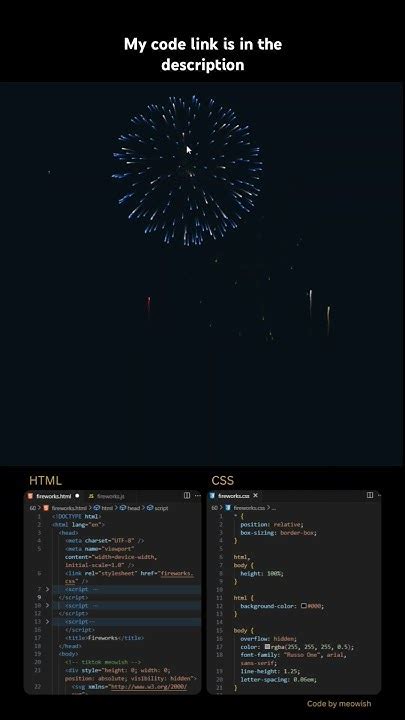 Lets Watch Fireworks Together Programming Html Css Javascript
