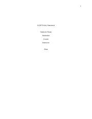 LGBT Policy Statement Docx LGBT Policy Statement Babe S Name Institution Course