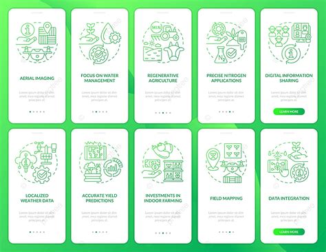 Mobile App Screen Vector Design Images Farming Trends Green Gradient Onboarding Mobile App