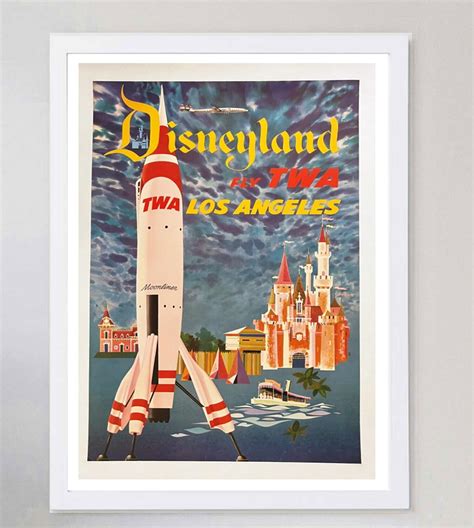 1955 Twa Disneyland Original Vintage Poster For Sale At 1stdibs