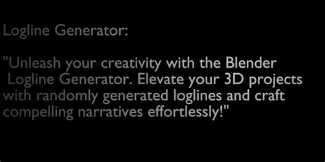 Logline Generator And Step Creator Superhive Formerly Blender Market