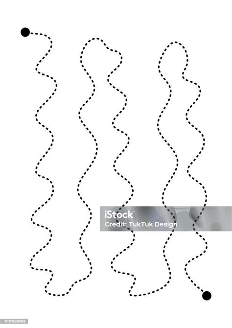 벡터 일러스트레이션에서 유치원 유치원 및 몬테소리 어린이 활동을위한 추적 선과 곡선 모양 요소를 미리 작성하십시오 0명에 대한 스톡 벡터 아트 및 기타 이미지 Istock