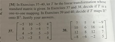 Solved M ﻿in Exercises 37 40 ﻿let T ﻿be The Linear