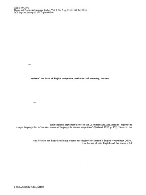 Code Switching In English Language Education Pdf English As A Second Or Foreign Language