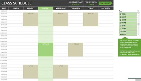 Class Scheduler Template