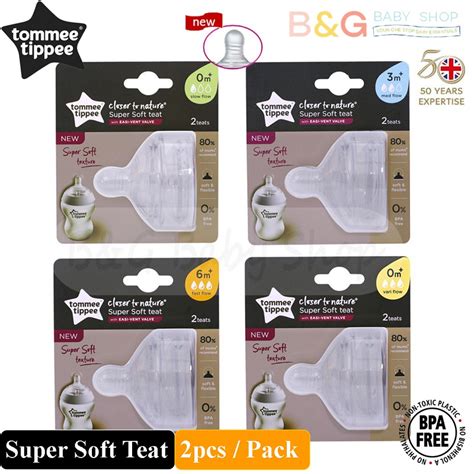 Tommee Tippee Closer To Nature Super Soft Teat Bottle Nipple Puting Botol Susu Slow Flow