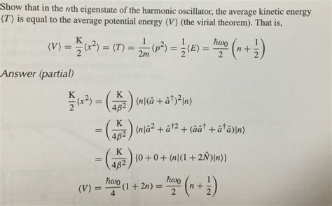 Solved Show That In The Nth Eigenstate Of The Harmonic Chegg