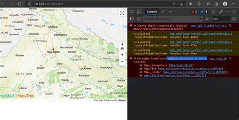 Javascript Mapplsdirection Is Not A Function Im Getting This Error Stack Overflow