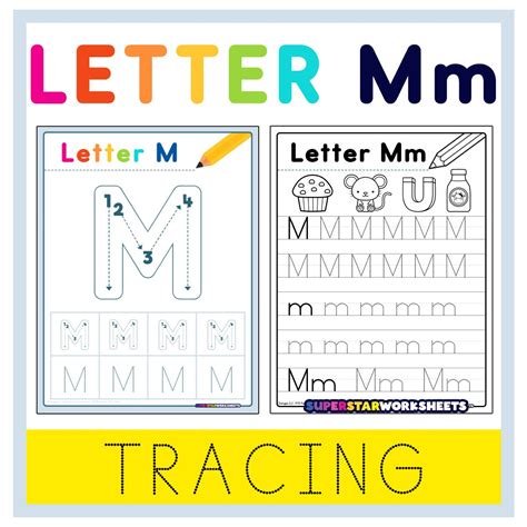 Letter M Tracing Worksheets Superstar Worksheets