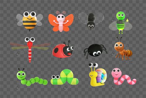 창조적 인 C4d 귀여운 곤충 컬렉션 3d 스테레오 모델 Png 일러스트 무료 다운로드 Lovepik