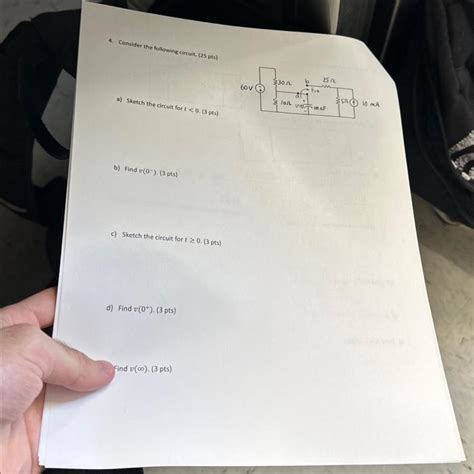 Consider The Following Circuit Pts A Sketch Chegg