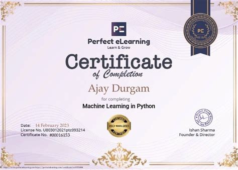 Ajay Durgam On Linkedin Completed Machine Learning Course From Perfect