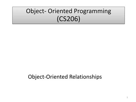 Ppt Object Oriented Programming Cs206 Powerpoint Presentation