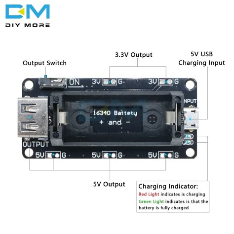 16340 battery shield esp8266 esp32 power bank supply module for arduin