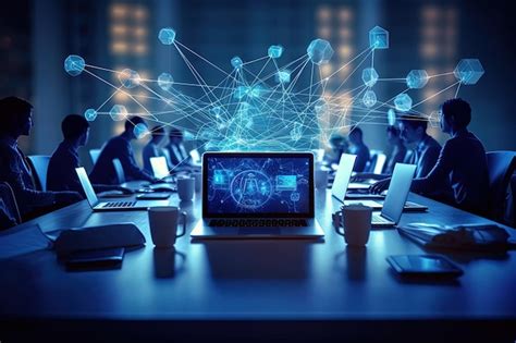 Premium Ai Image Abstract Graphic Of Team Collaboration Business Generative Ai