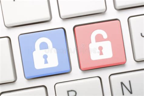 Lock Symbol On Keyboard Stock Image Image Of Notebook