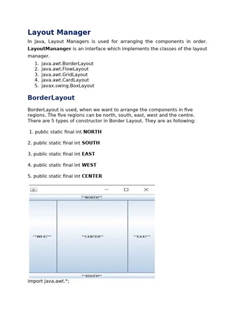 Swing 2 Layout Manager In Java Swing Pdf Object Oriented Programming Software