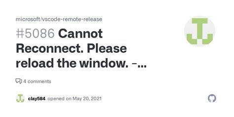 Cannot Reconnect Please Reload The Window Remote Wsl Disconnects