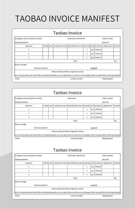 Free Cargo Manifest Templates For Google Sheets And Microsoft Excel Slidesdocs