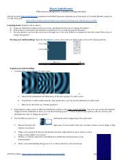 PhET Waves Interference 1 Docx Waves Interference Thislessonisdesignedfora