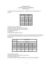 Biochemistry II Enzyme And Ligand Binding Problem Set Course Hero