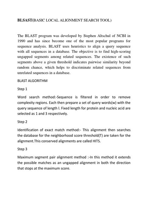 Blast Pdf Blast Sequence Alignment