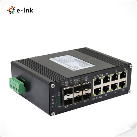 Ip40 산업용 이더넷 스위치 8 항구 10 100 1000t 8023at 포 6 항구 1000x Sfp