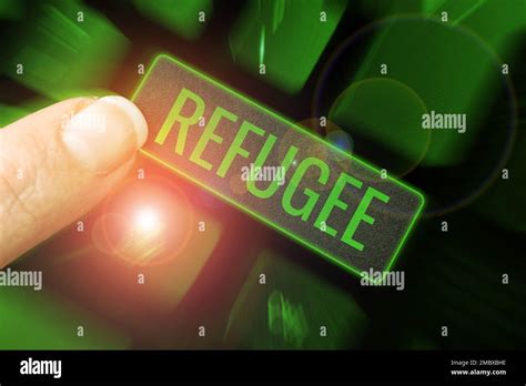 Conceptual Display Refugee Internet Concept Refer To Movements Of