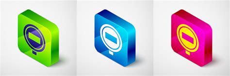 회색 배경에서 격리된 등색 정지 기호 아이콘입니다 교통 규제 경고 중지 기호 정사각형 버튼입니다 벡터 3차원 형태에 대한 스톡